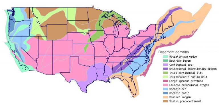 Geologic map reveals US basement rock origins | Lucky Sci Geologic map reveals US basement rock origins | Lucky Sci